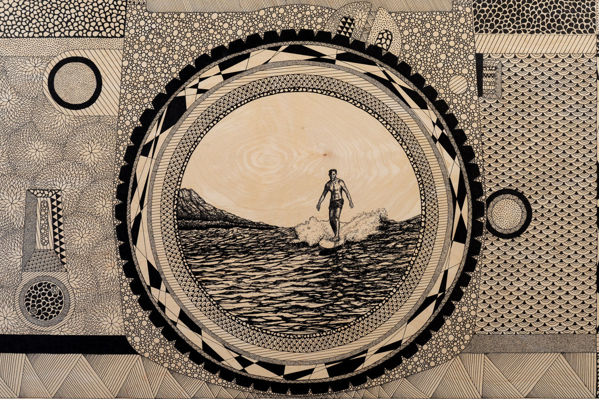 Vintage Camera Art Drawing Featuring Duke Kahanamoku – Crawford Craft