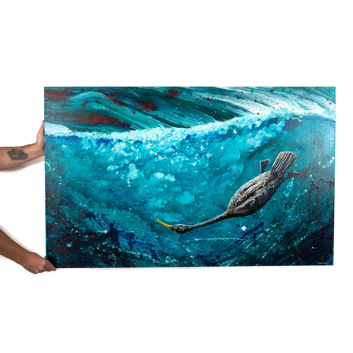 Cormorant Dive - Ocean Wall Art by Zach Crawford – Crawford Craft
